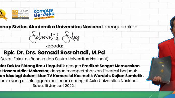 Selamat & Sukses Kepada: Bpk. Dr. Drs. Somadi Sosrohadi, M.Pd (Dekan Fakultas Bahasa dan Sastra ...