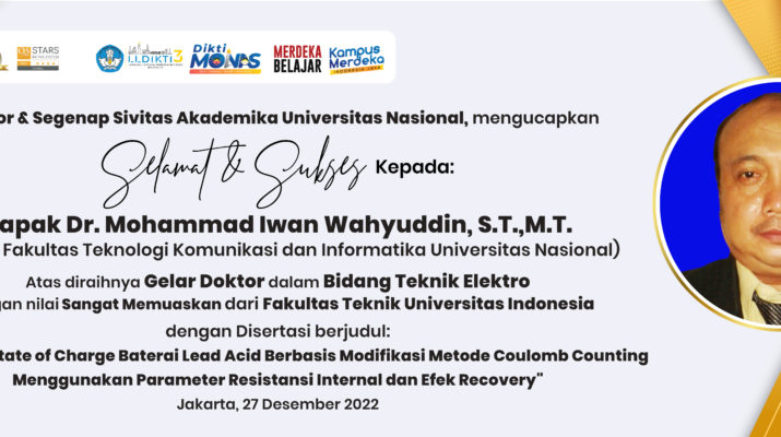 Rektor & Segenap Sivitas Akademika Universitas Nasional, mengucapkan Selamat & Sukses Kepada ...