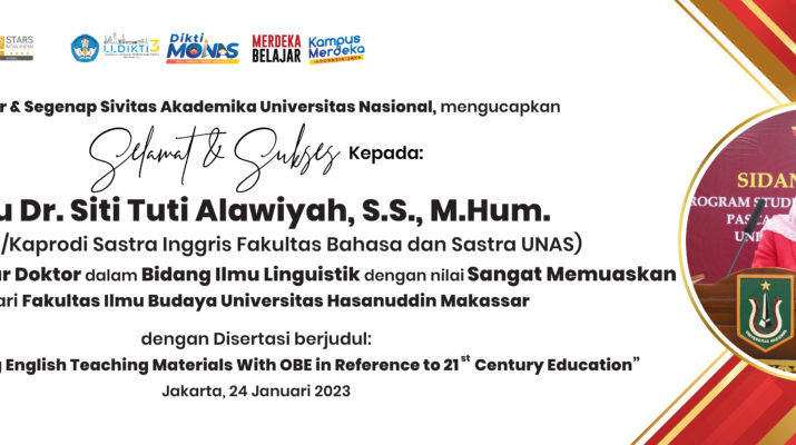 Rektor & Segenap Sivitas Akademika Universitas Nasional, mengucapkan Selamat & Sukses Kepada ...